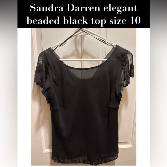 Sandra Darren | Tops | Sandra Darren Elegant Sparkly Beaded Black Lined ...